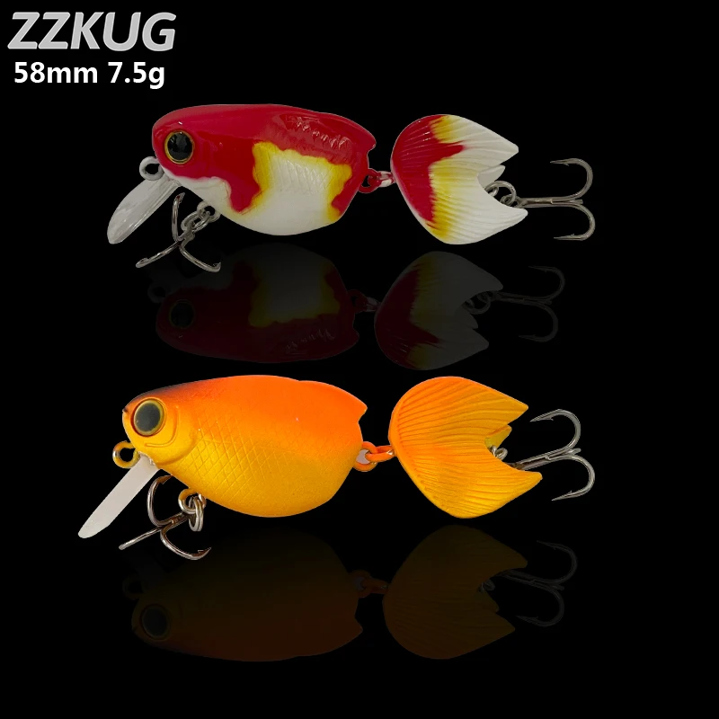 ZZKUG-58mm-7-5g-New-Goldfish-Floating-Fishing-Wobblers-Wake-Bait-Lure ...