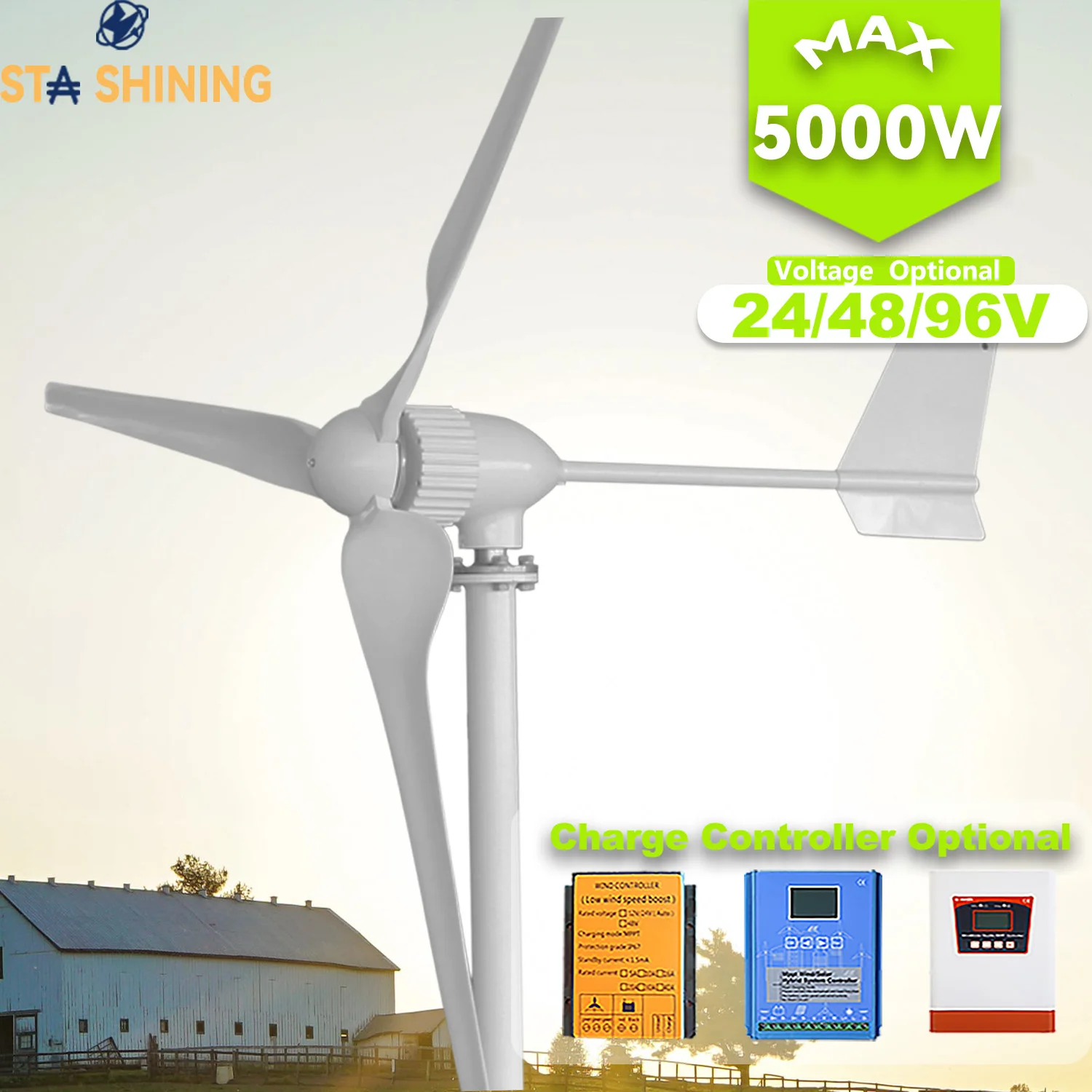 Higher-Output-Horizontal-Wind-Turbine-Generator-5000W-Max-Windmill-W-MPPT-Hybrid-Charge-Solar ...