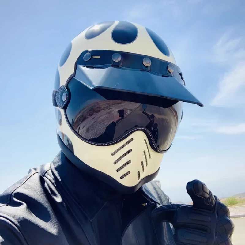 THOMPSON MOTO3 Fiberglass Motorcycle Helmet Retro Road Cruise Moto ...