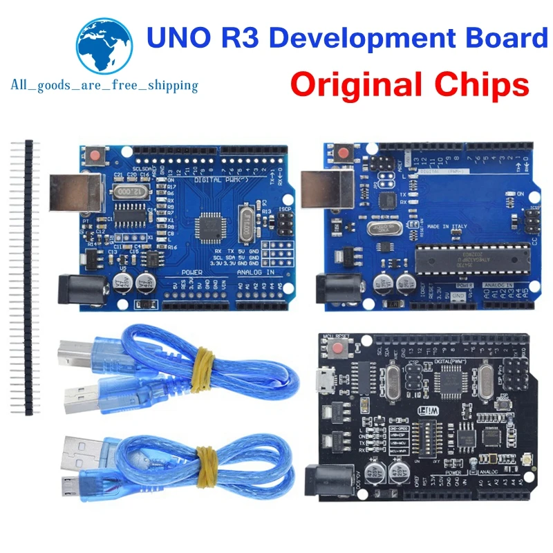 Placa de desenvolvimento UNO R3 para Arduino, caixa oficial, ATMEGA16U2, UNO + WiFi, chip ...