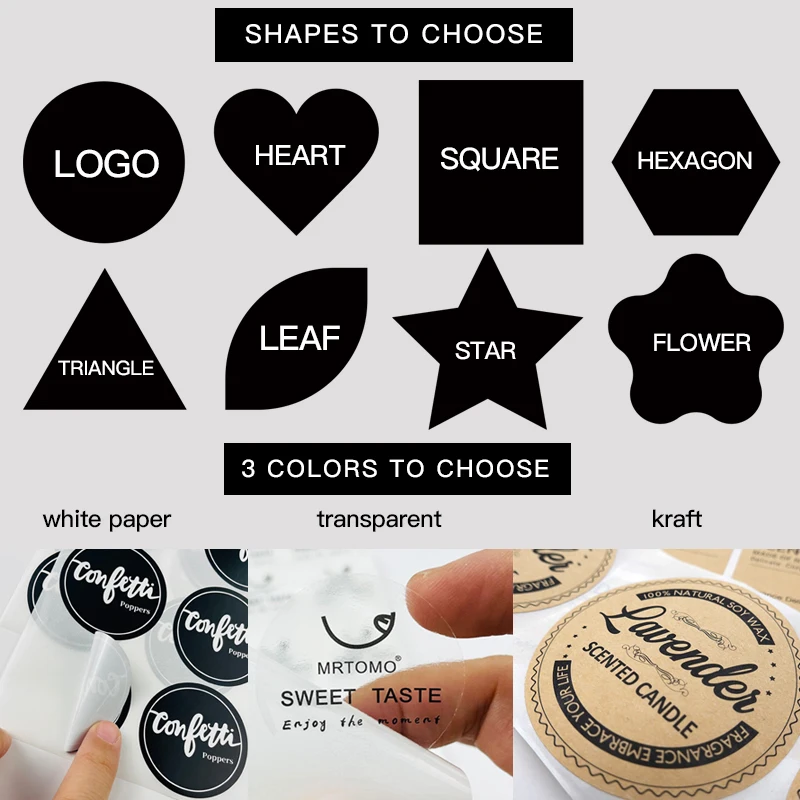 100PCS-Customized-White-Paper-Sticker-Personalized-Name-LOGO ...