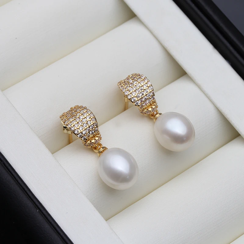 2024-New-Cute-Pearl-Earrings-For-Women-Natural-Freshwater-Pearl ...