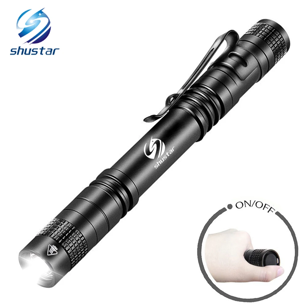 Pen Light Mini Portable LED Flashlight 1000 lumens 1 Switch Mode led ...