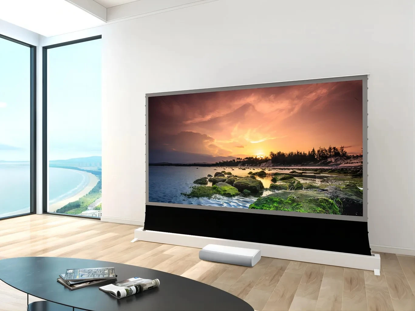NEW-72-inch-150-inch-3d-8k-Motorized-Floor-Rising-projector-Screen ...