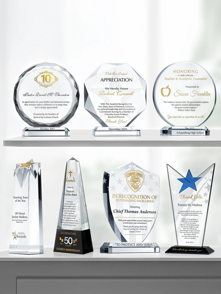 High-end-crystal-trophy-customized-excellent-staff-lettering-authorized ...