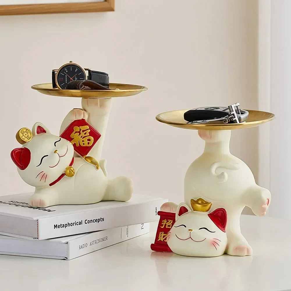 Creative-Cat-Storage-Tray-Figurine-Modern-Style-Home-Decor-Desktop ...