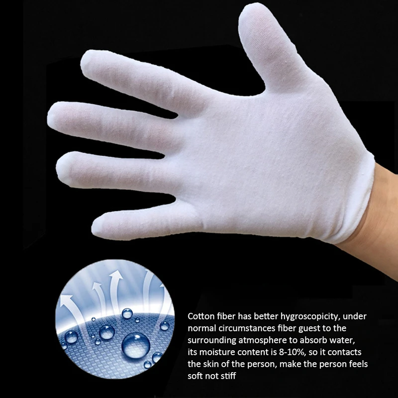 Gant ménage-vaisselle,Gants en coton blancs,12 paires,pour eczéma ...