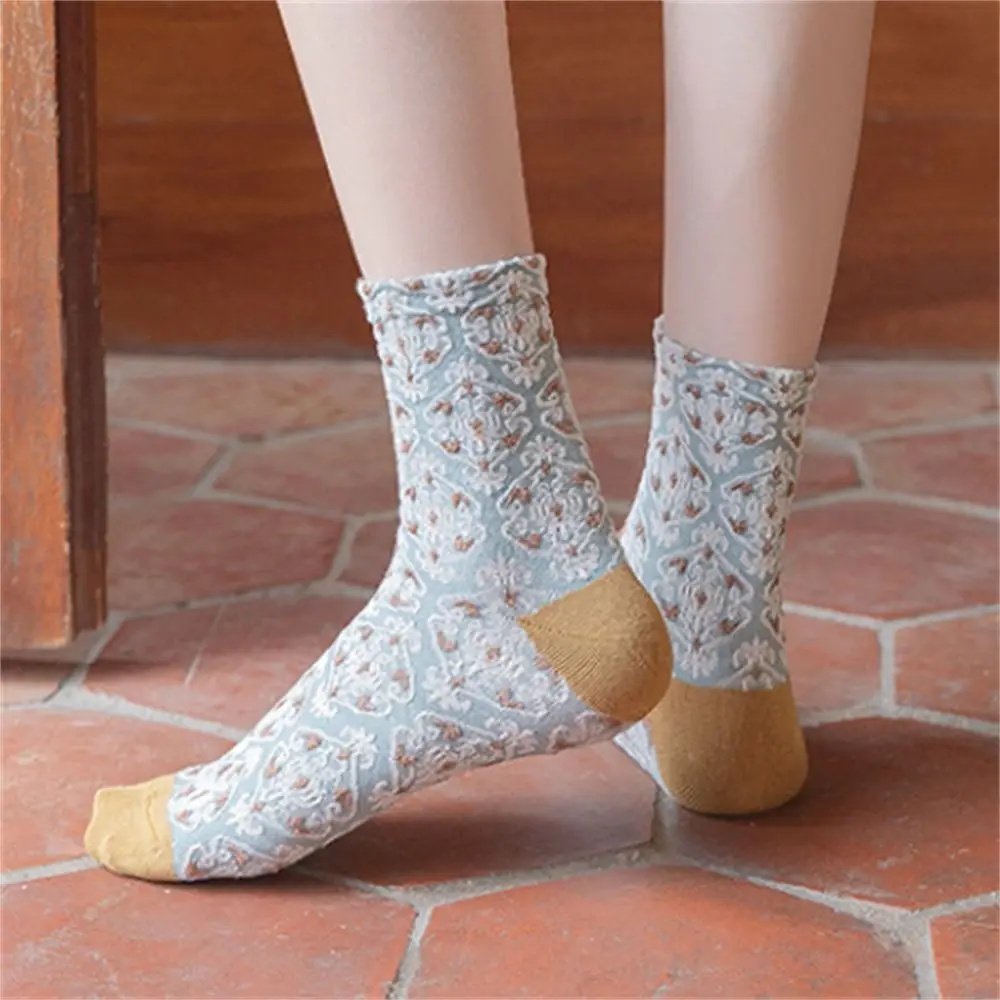 Harajuku Retro Embroidery Woman Socks Japanese Kawaii Cute Socks Ethnic ...