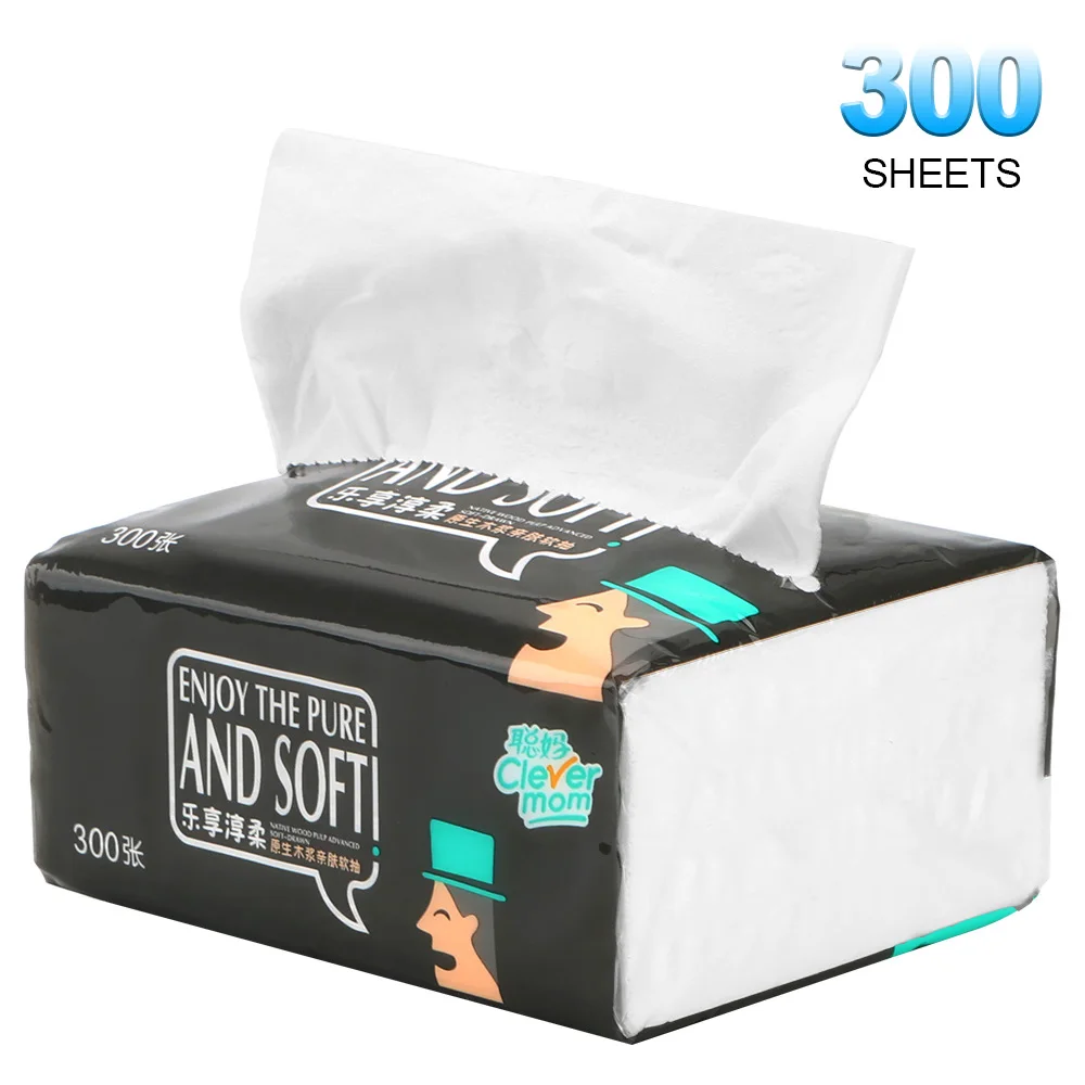 4 Layers 300 Sheets Toilet Paper Household Pure Wood Pulp Paper Towel ...
