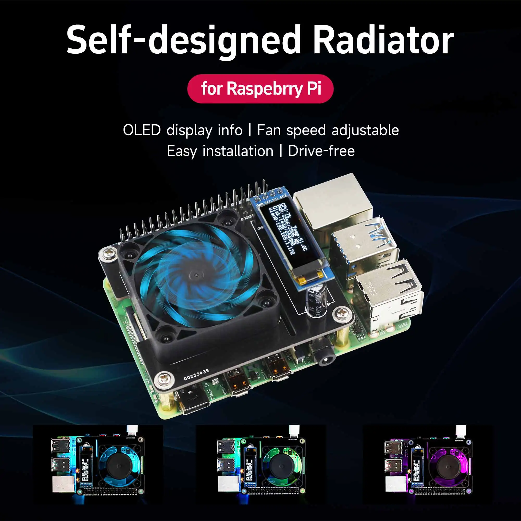 Raspberry-Pi-5-Cooling-Fan-Intelligent-Speed-Control-Expansion-Board ...