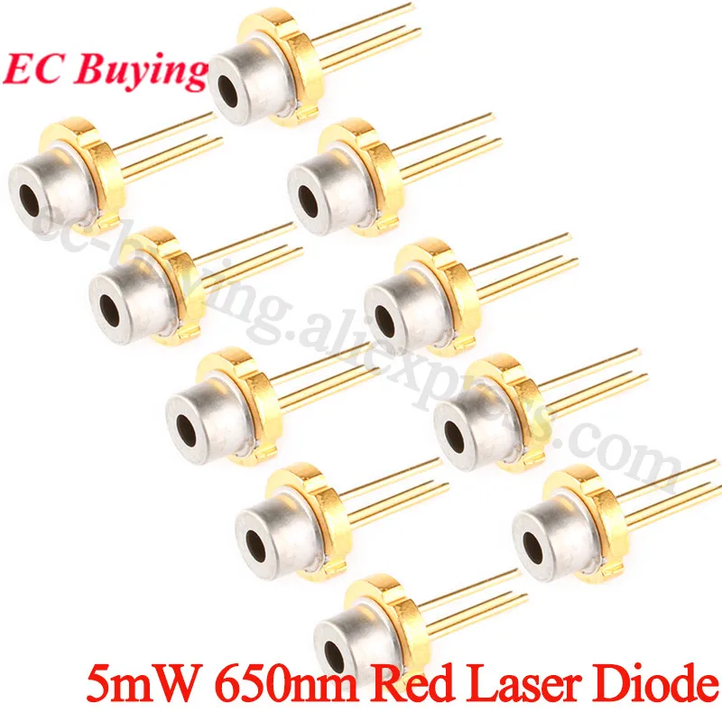 10Pcs-1pc-5mW-650nm-Red-Laser-Diode-Sensor-Laser-Module-650NM-Diodes ...
