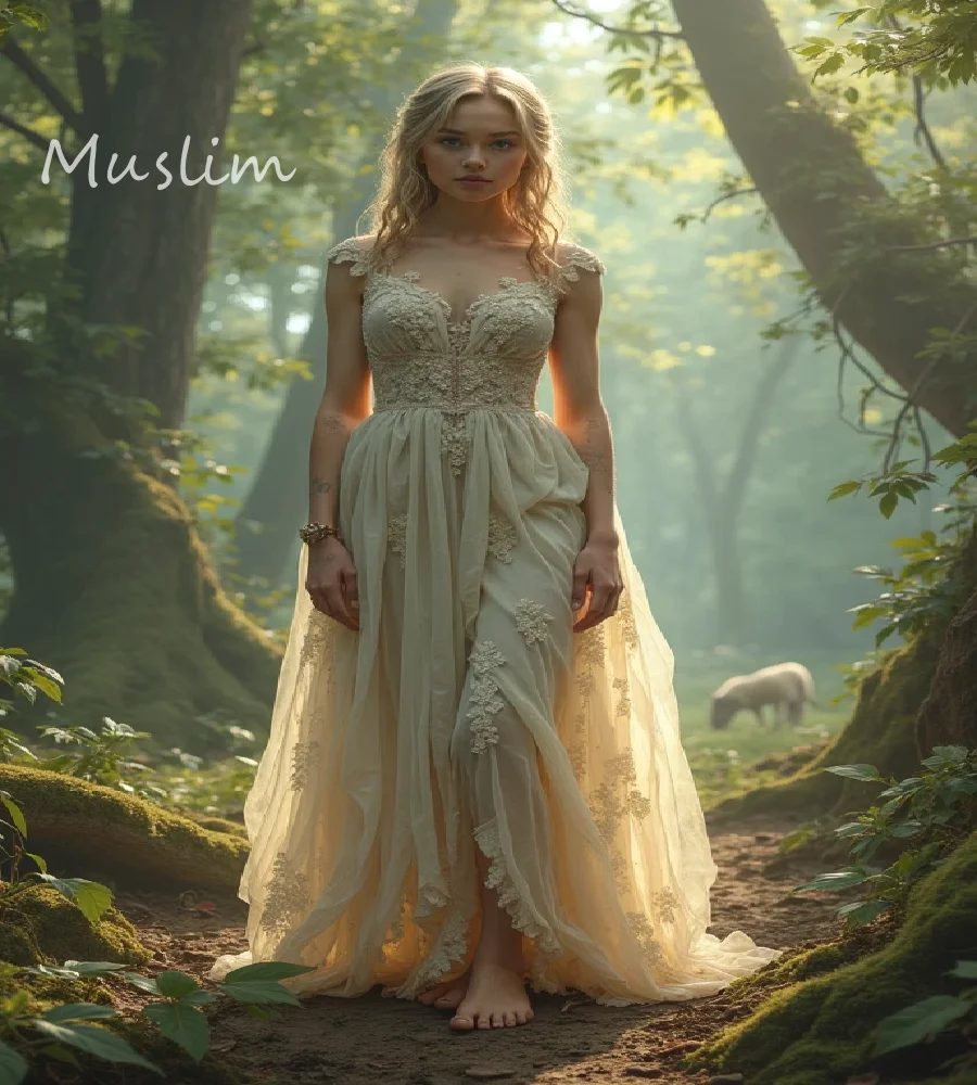 Cottagecore Forest Elf Wedding Dress Light Champagne Civil Boho Lace ...