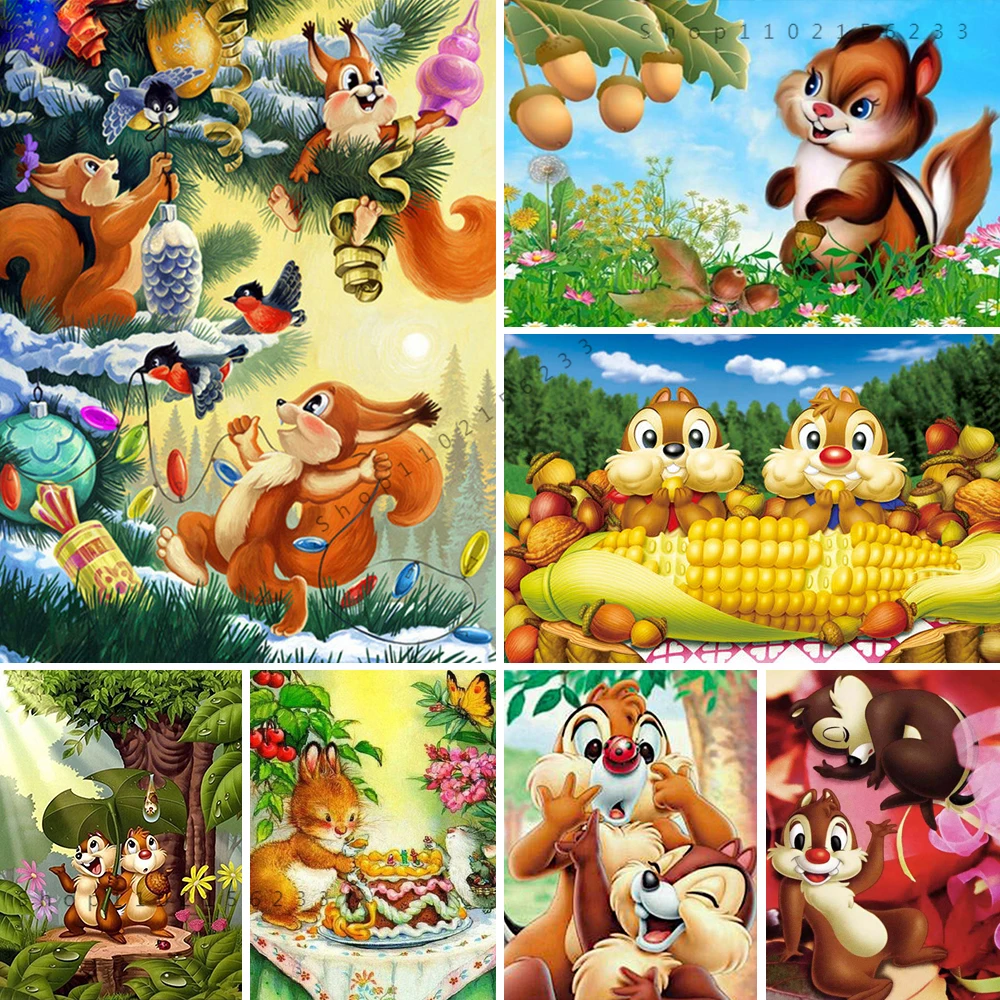 Cartoon-Disney-Diamond-Painting-Chip-Dale-Squirrel-Full-Round-Diamond ...