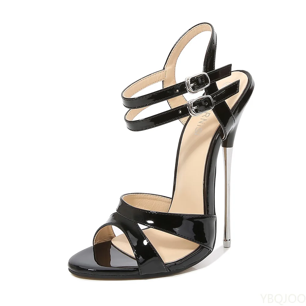 Dual-Ankle-Buckles-Summer-Women-Sexy-16cm-Extremely-High-Heel-Sandals ...