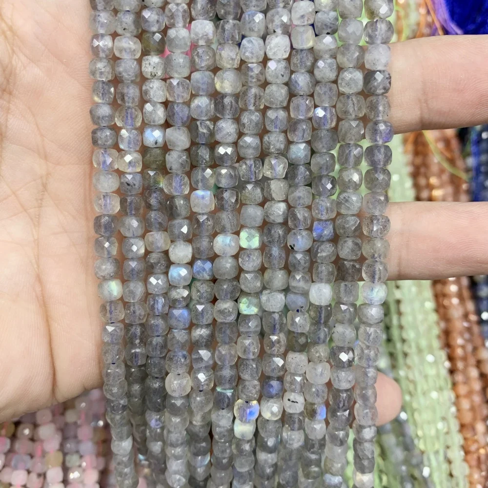Wholesale Natural Labradorite tourmaline Stone Beads Sun Stone 4x4mm ...