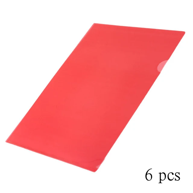 6 pcs L-shaped Transparent Folder PP Single-page Folder A4 Two-page ...