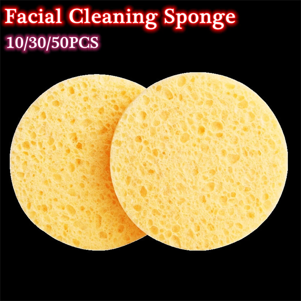 10/30/50PCS Soft Facial Cleaning Sponge Pad Compressed Face Washing ...