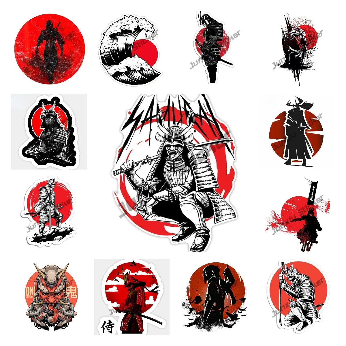 Japanese-Culture-Samurai-Car-Stickers-Demon-Mask-Car-Styling ...