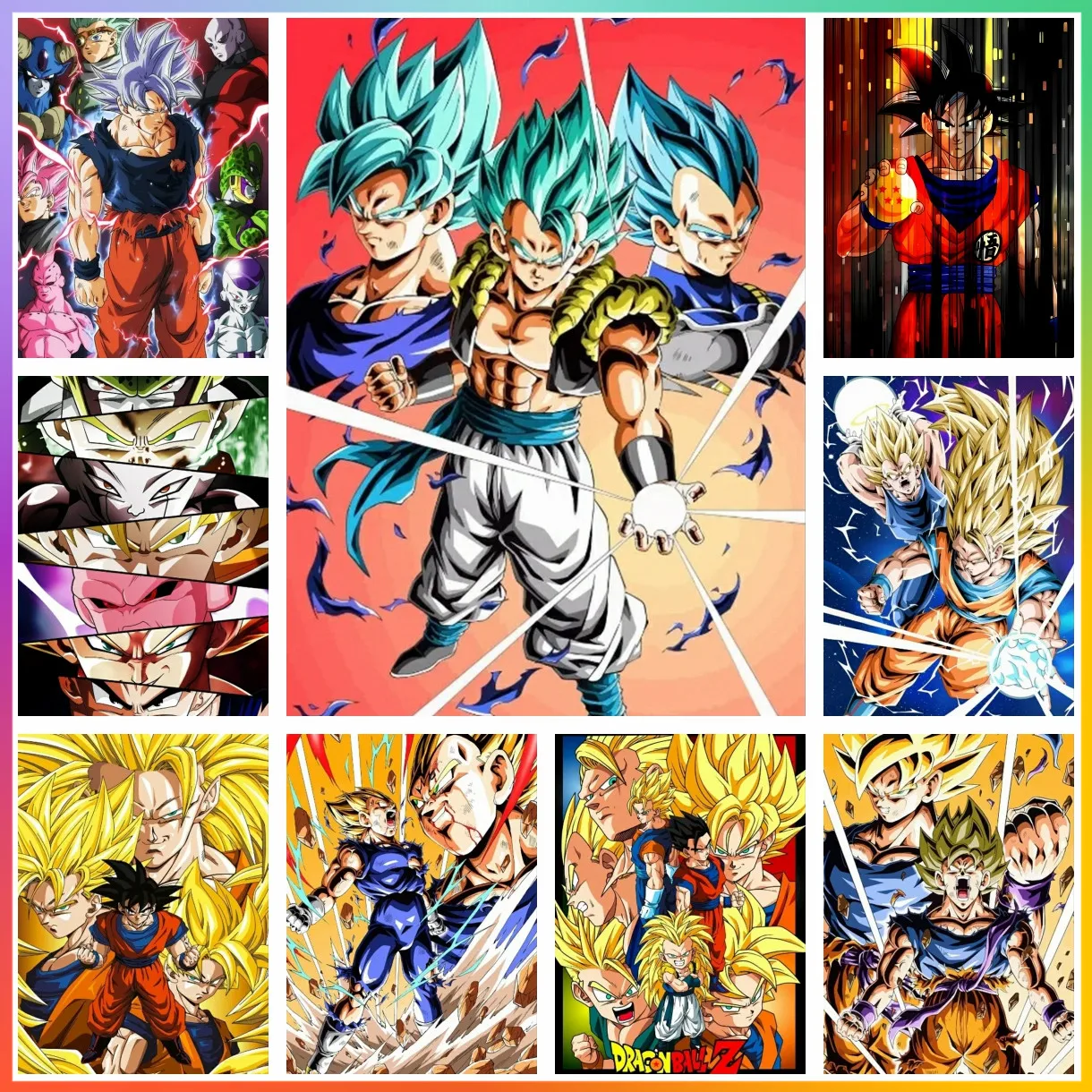 Pintura-de-diamantes-de-Dragon-Ball-Super-Saiyan-Goku-Kit-de-punto-de ...