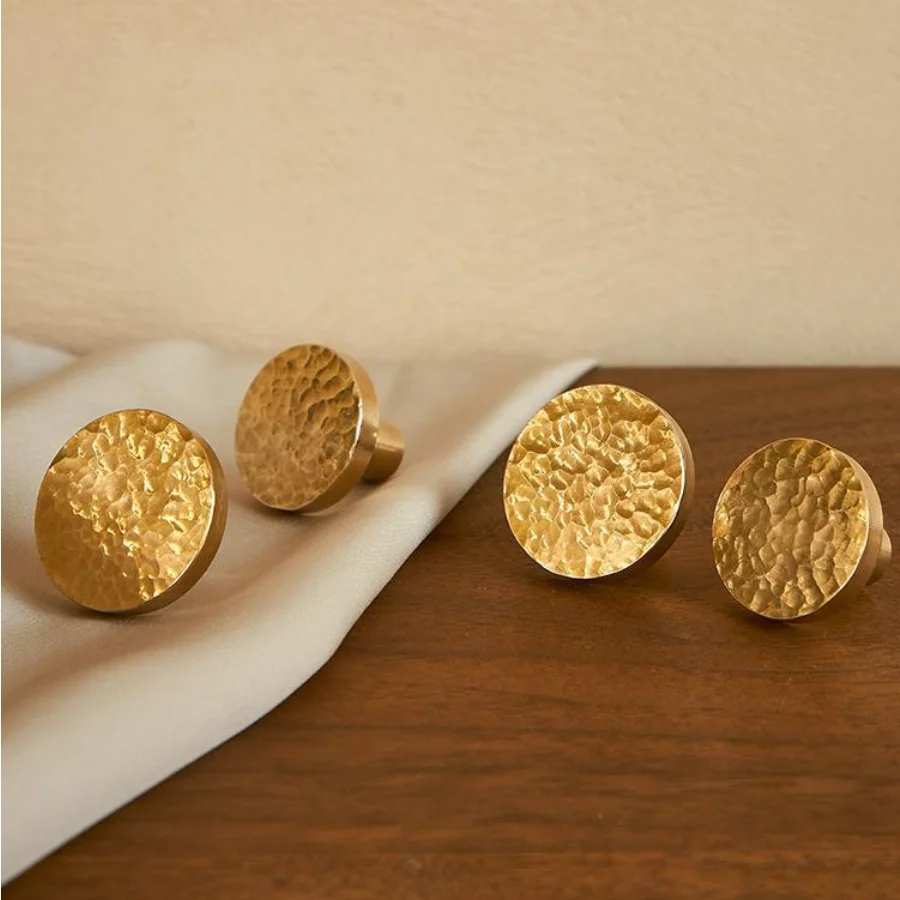 Patterned-Brass-Single-Hole-Furniture-Handles-Knobs-Light-Luxury-Round ...