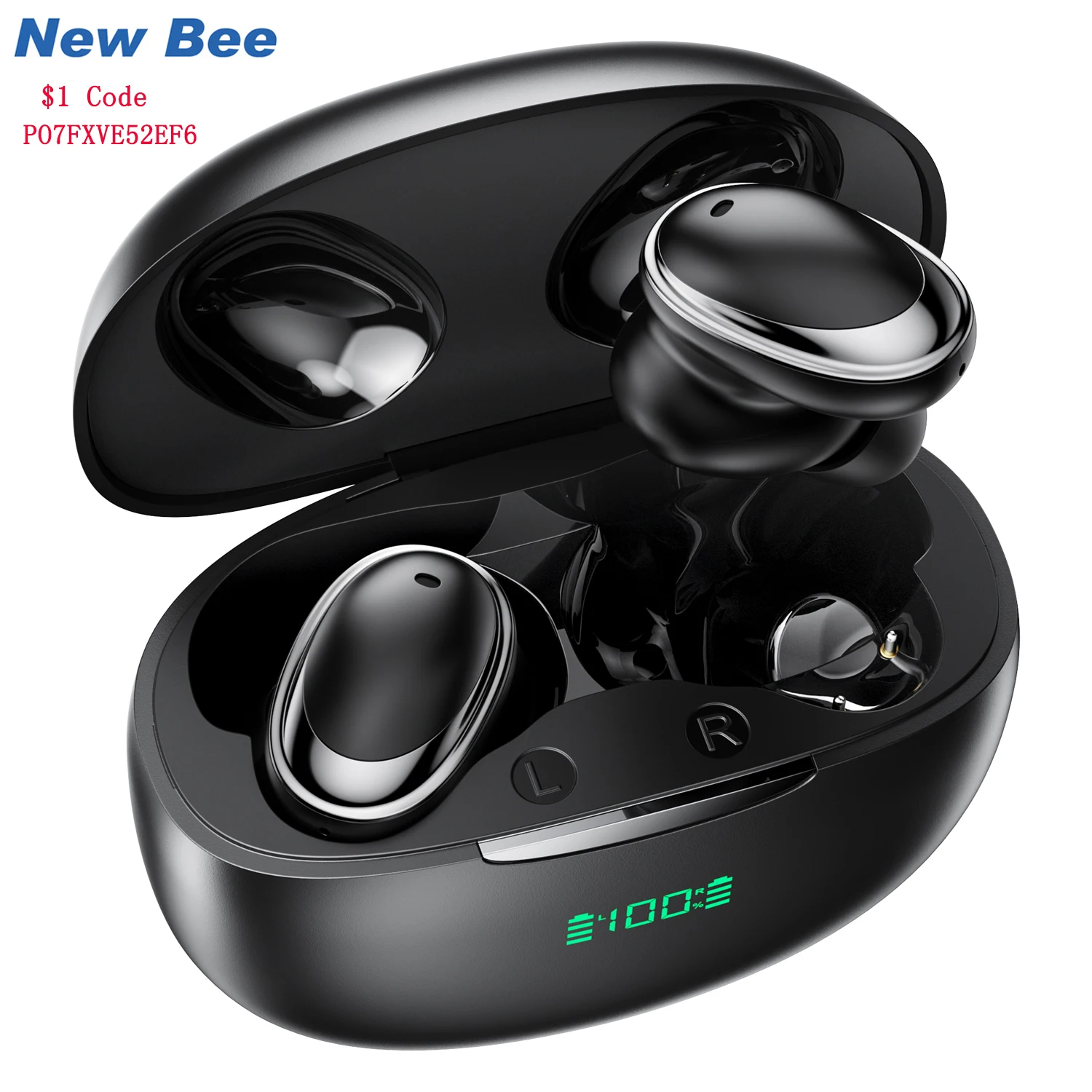 New-Bee-CT02-Wireless-Earbuds-Bluetooth-Headset-with-LED-Display ...