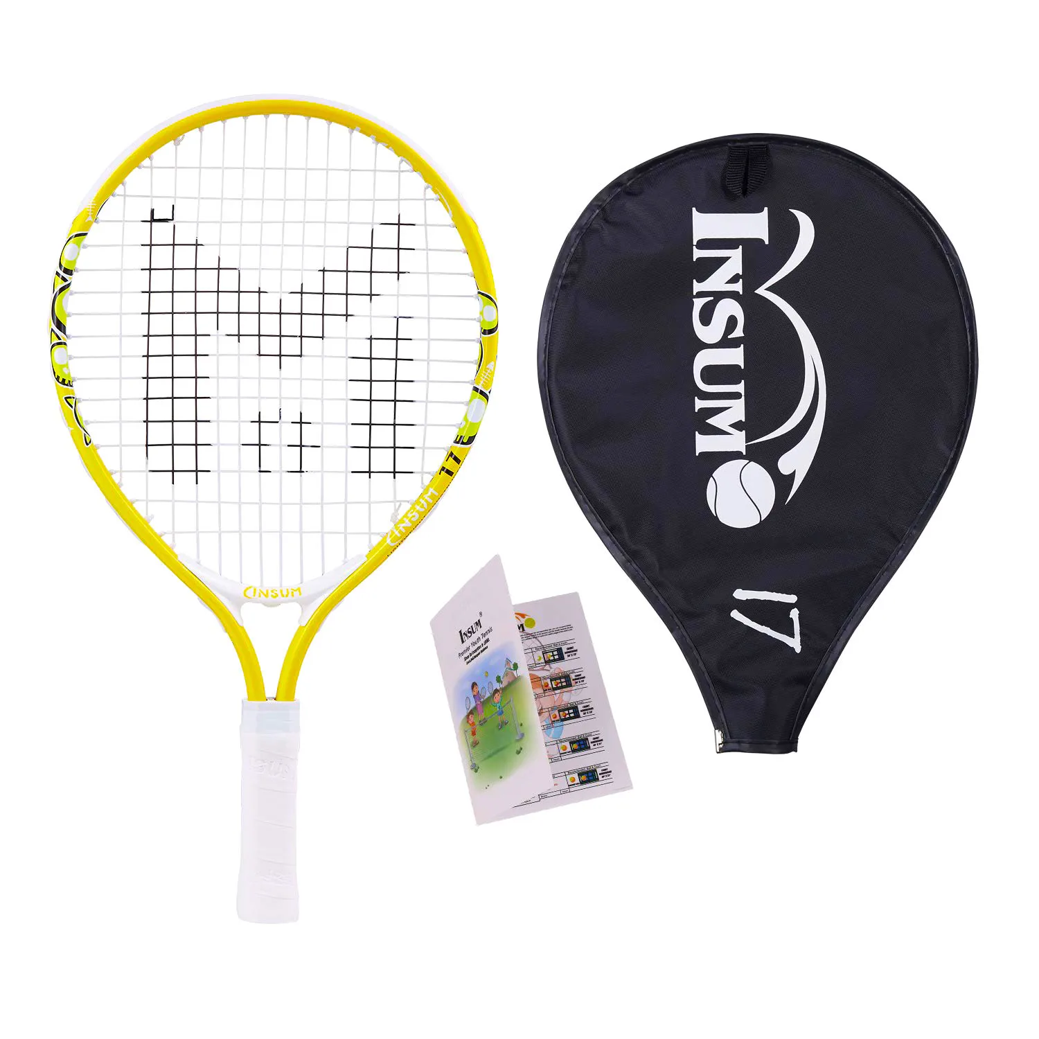 INSUM-Tennis-Racket-for-Kids-Beginner-17-19-21-23-25-Inches-2-10-Years ...
