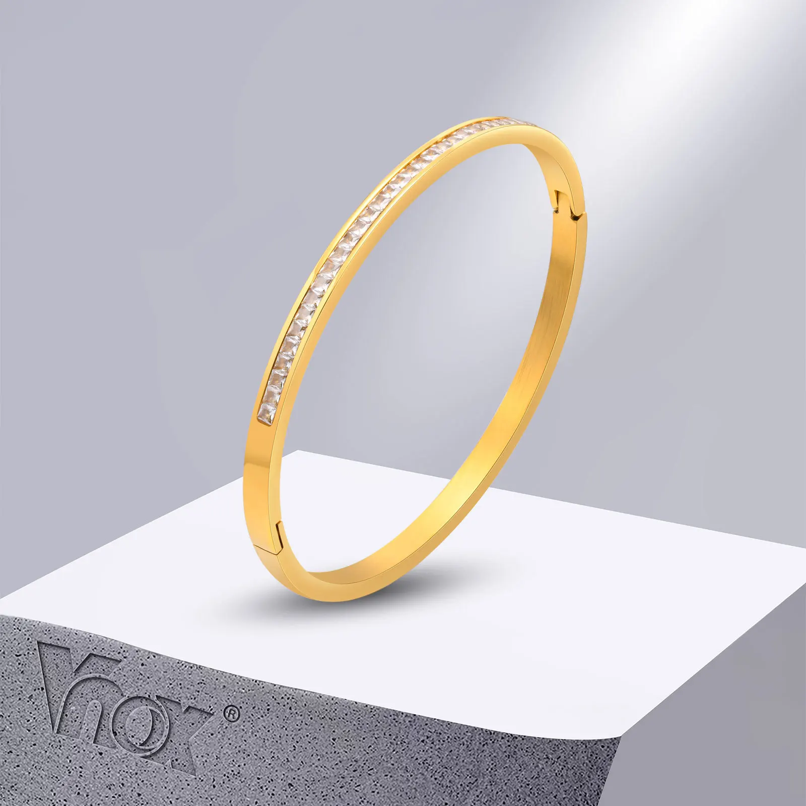 Vnox-Sparking-CZ-Stone-Row-Bangle-para-Mulheres-Pulseiras-de-Punho-em-A ...