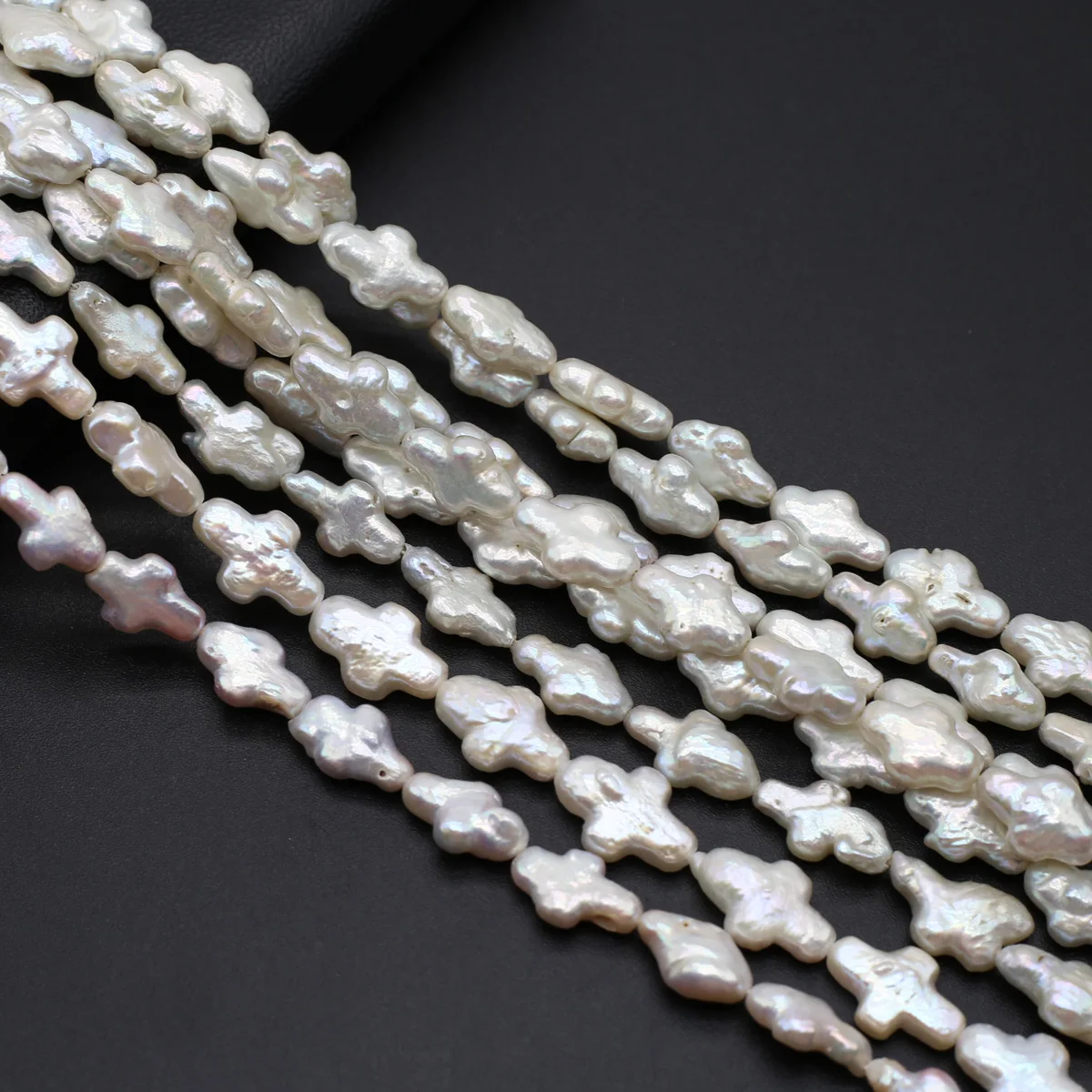Natural Freshwater Pearls Beaded Cross Shaped Loose Spacer Beads for ...