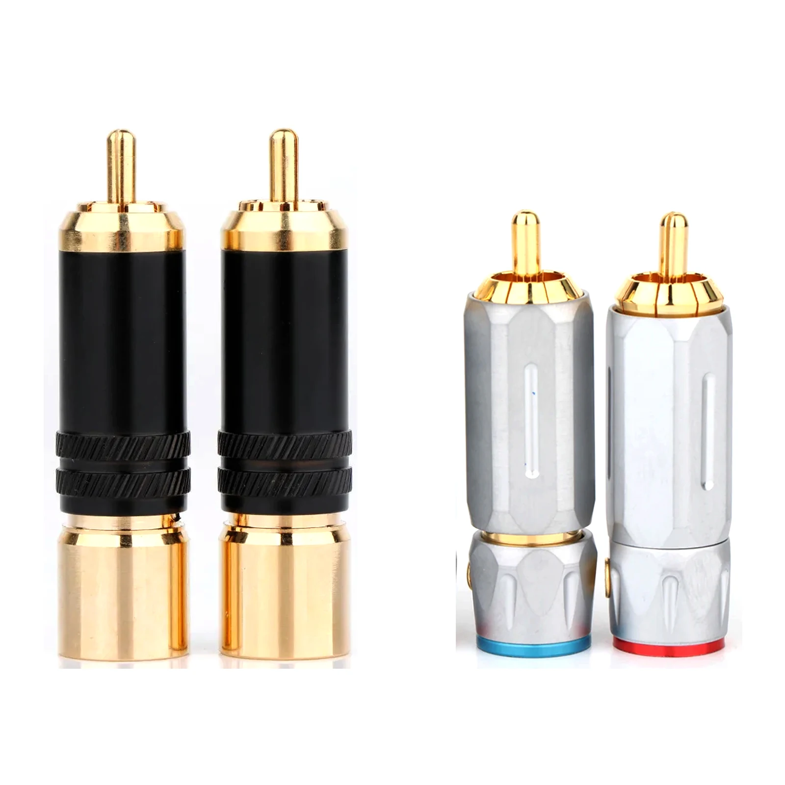 RCA Plug Audio Cable Connector 11mm Brass Solder Plug 24K Gold Plated ...