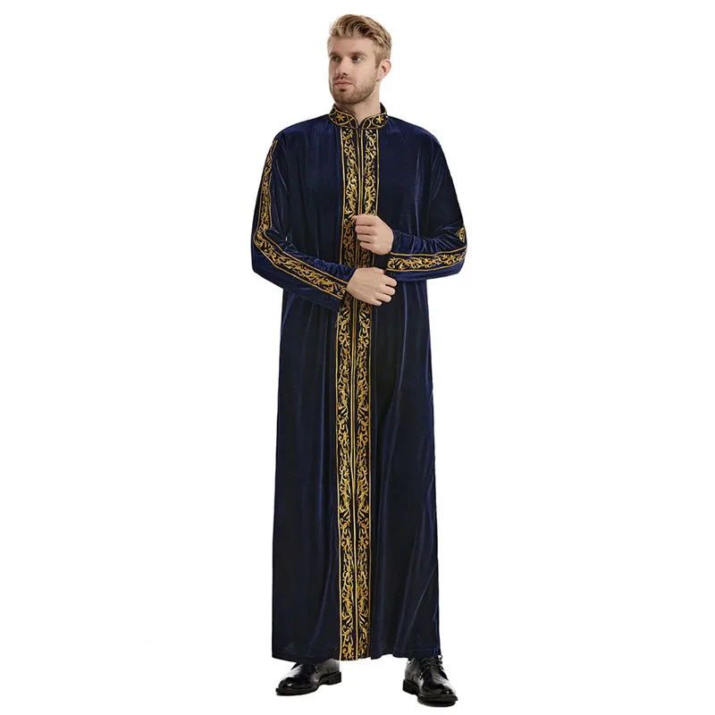 Ramadan-Muslim-Men-Velvet-Jubba-Thobe-Warm-Kaftan-Islam-Clothing-Eid ...