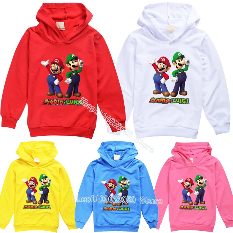 Sudadera con capucha de Super Mario Bros para niños, Tops de algodón ...