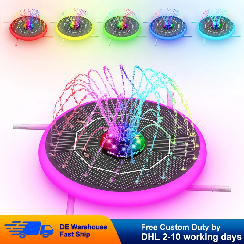 Color-LED-Solar-Water-Fountain-Pool-Pond-Waterfall-Fountain-Garden ...