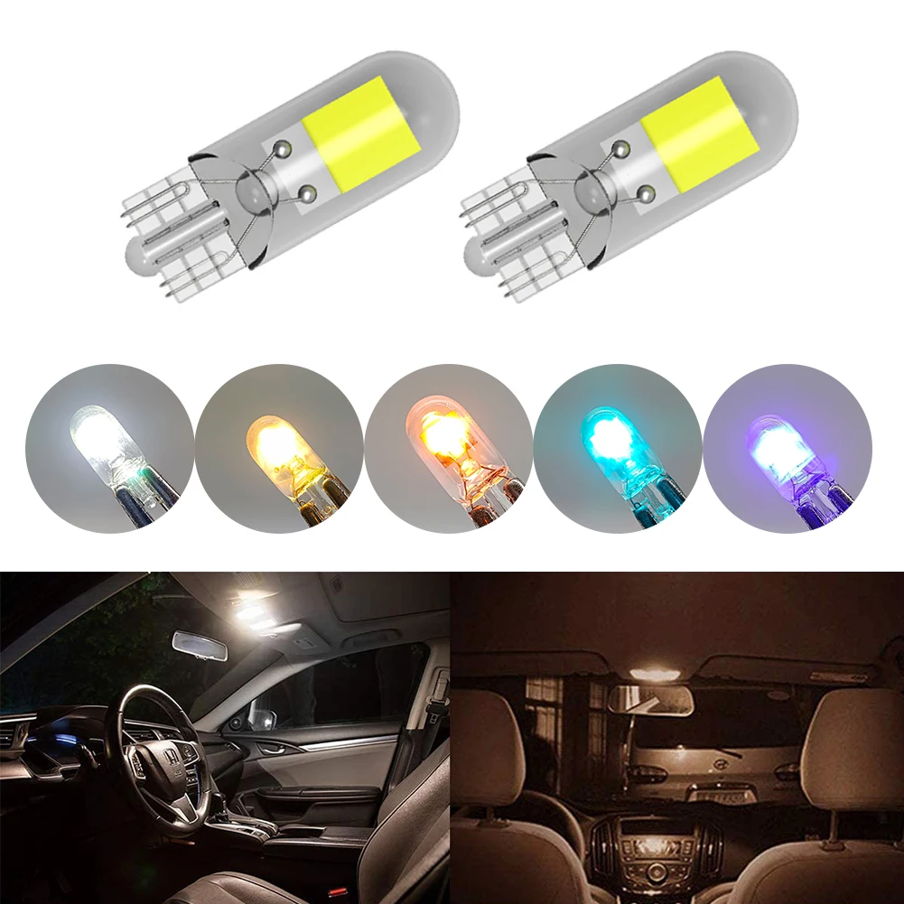 2Pcs W5W LED T10 COB Sapphire Economic Upgraded Pop Car Light Bulb High Bright Drive-free Wedge ...