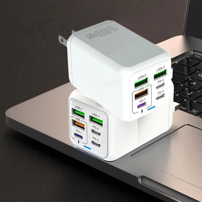 150W-Multi-Ports-Fast-Quick-Charger-3USB-3PD-USB-Hub-Wall-Charger ...