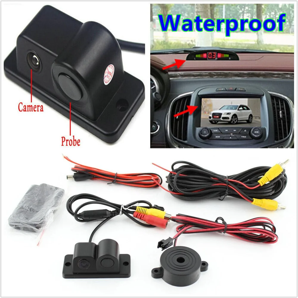 2-in-1-Parking-Backup-Radar-Sensor-Rear-View-Camera-Sound-Alarm-Parking ...