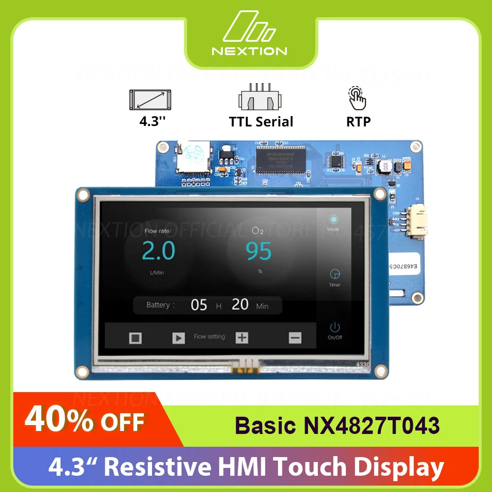 NEXTION-cran-Tactile-LCD-HMI-TFT-R-sistif-NX4827T043-Tucin-Support ...