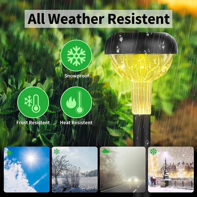 Led Garden Lights Solar Lawn Lamps Pathway Light Waterproof Outdoor ...