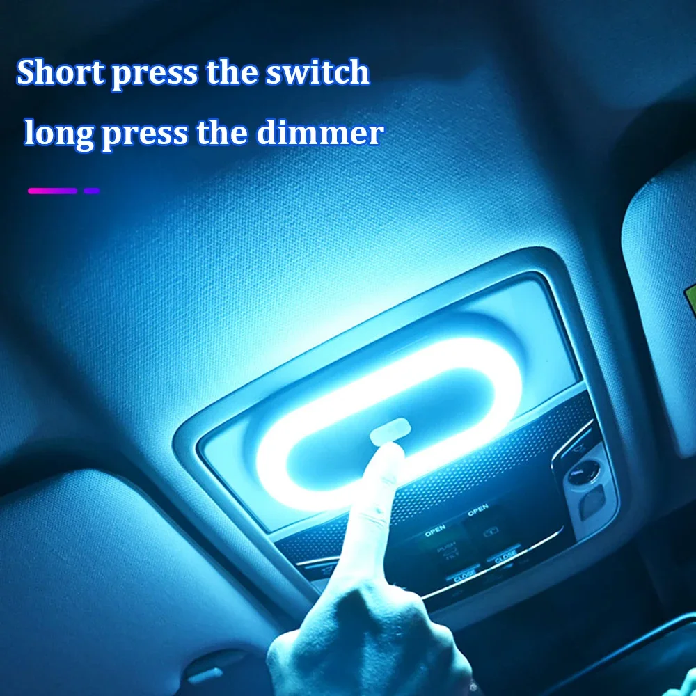 2Color Magnetic Touch Light Car Roof Interior Light USB Rechargeable ...