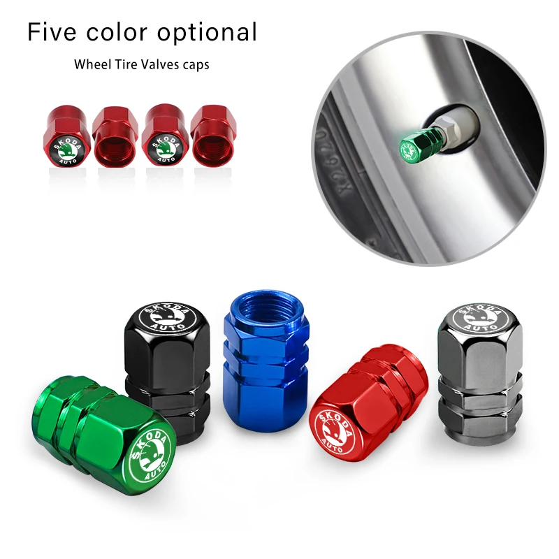Estilo do carro 4Pcs Metal Logo Roda Tire Valve Stem Caps Capa Para ...