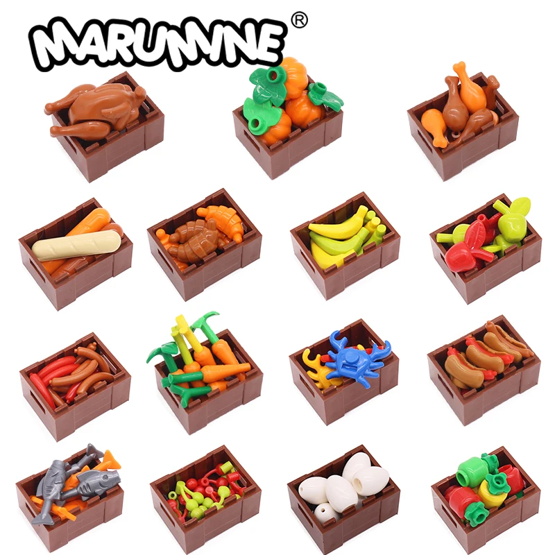 Marumine-Mini-Food-Blocks-Parts-MOC-Market-Build-Bricks-Accessories ...