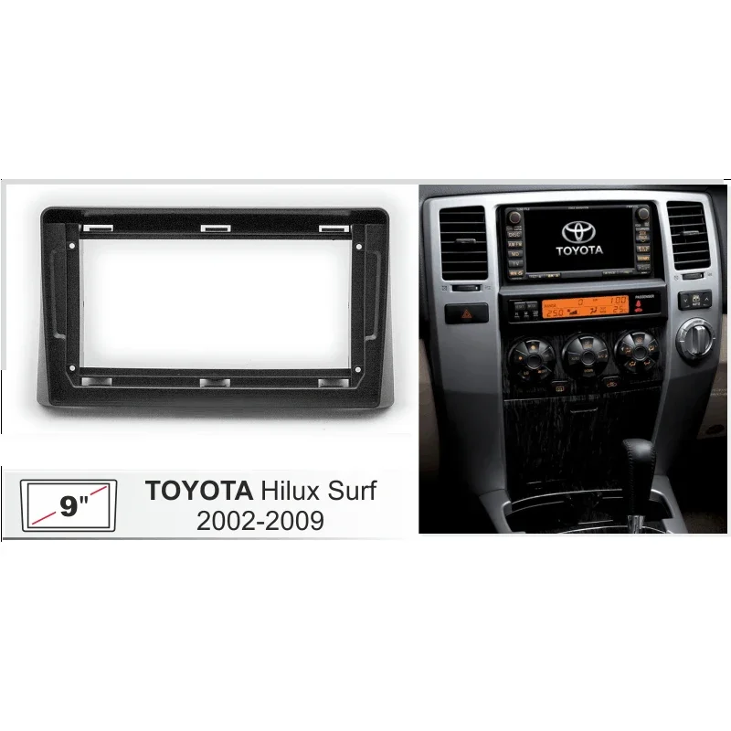 9 inch Car Fascia Radio Panel for Toyota 4Runner 2002-2009 Dash Kit ...