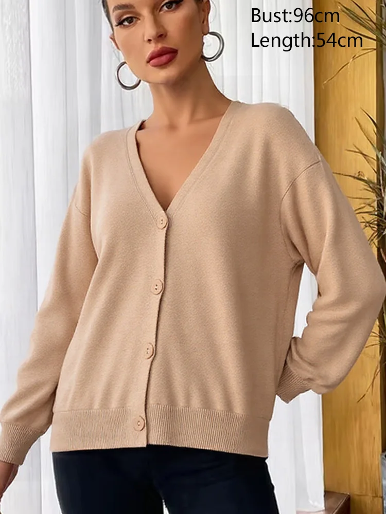 Autumn Winter Long Sleeve Knitted Cardigan Sweaters Women Casual Loose ...