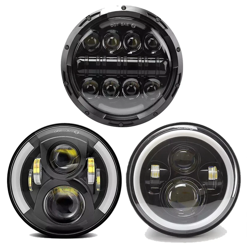 7 Inch LED Headlight H4 Lights for Harley Touring Ultra Classic Electra ...