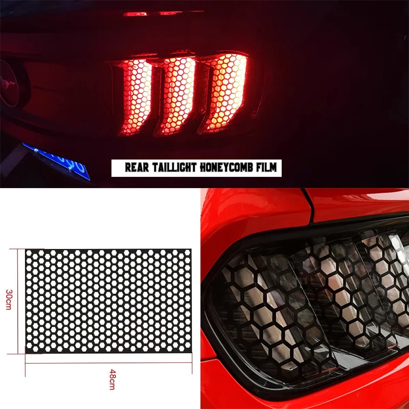 Car Honeycomb Stickers Car Stylish Tail Lights DIY Hollow Protector ...