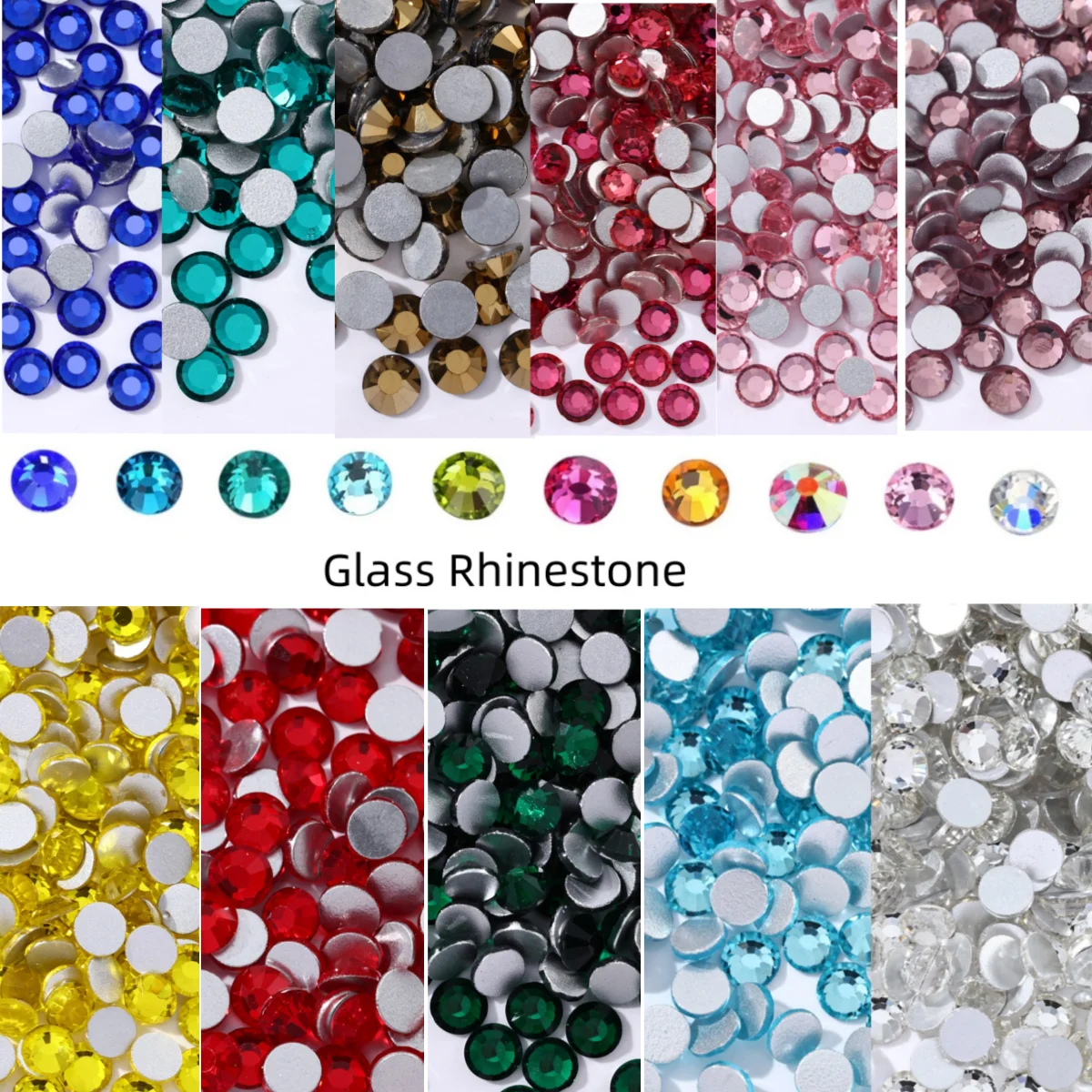 size-ss6-ss10-ss12-ss16-ss20-Crystal-Rhinestones-Non-Hot-Fix-Flat-Back ...