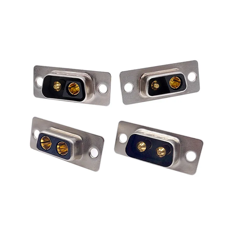 1PCS 2W2 2V2 30A 2PIN 금 도금 남성 여성 고전류 D SUB 커넥터 어댑터 솔더 유형 2pin 플러그 소켓 ...