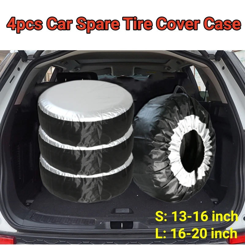 4pcs Car Spare Tire Covers Case Polyester Auto Wheel Tire Protector ...