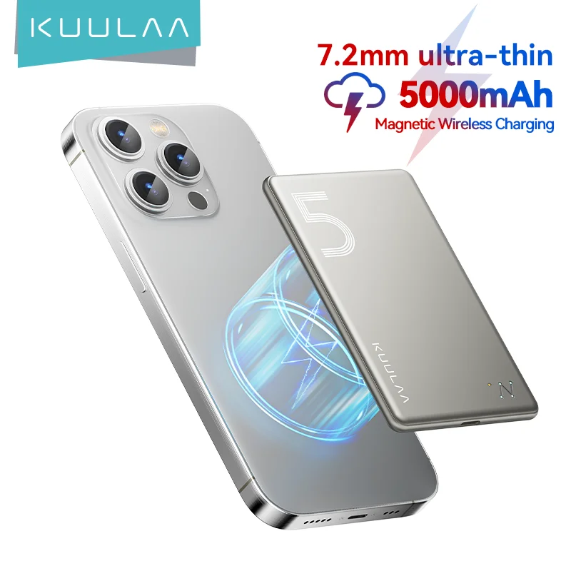 KUULAA-5000mAh-Magsafe-Power-Bank-20W-Portable-Ultra-thin-Magnetic ...