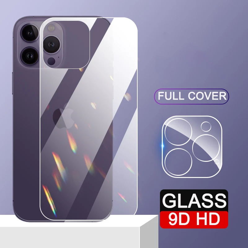 2in1 Full Cover Back+Camera Lens Protective Tempered Glass on iPhone 16 ...