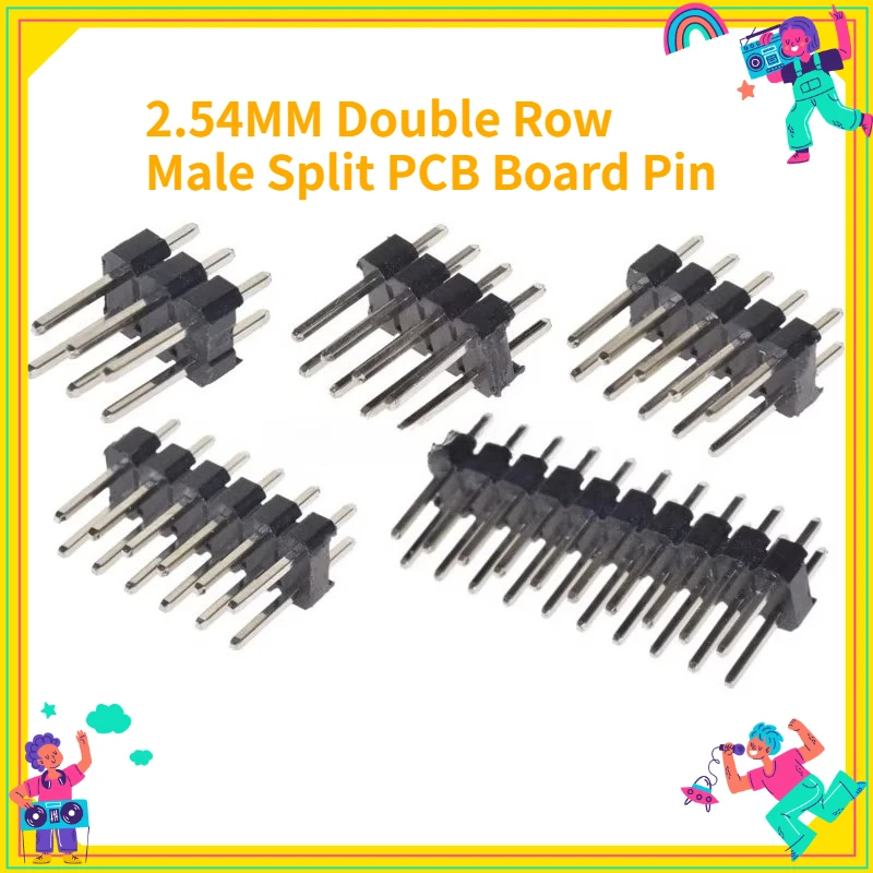 2.54MM Double Row Male Split PCB Board Pin Connector Strip Pin 2 * 2/3 ...